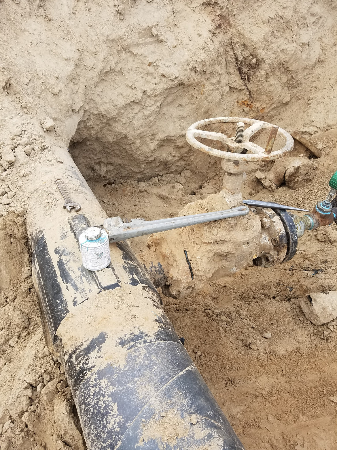 Buried Valve Brought Above Ground