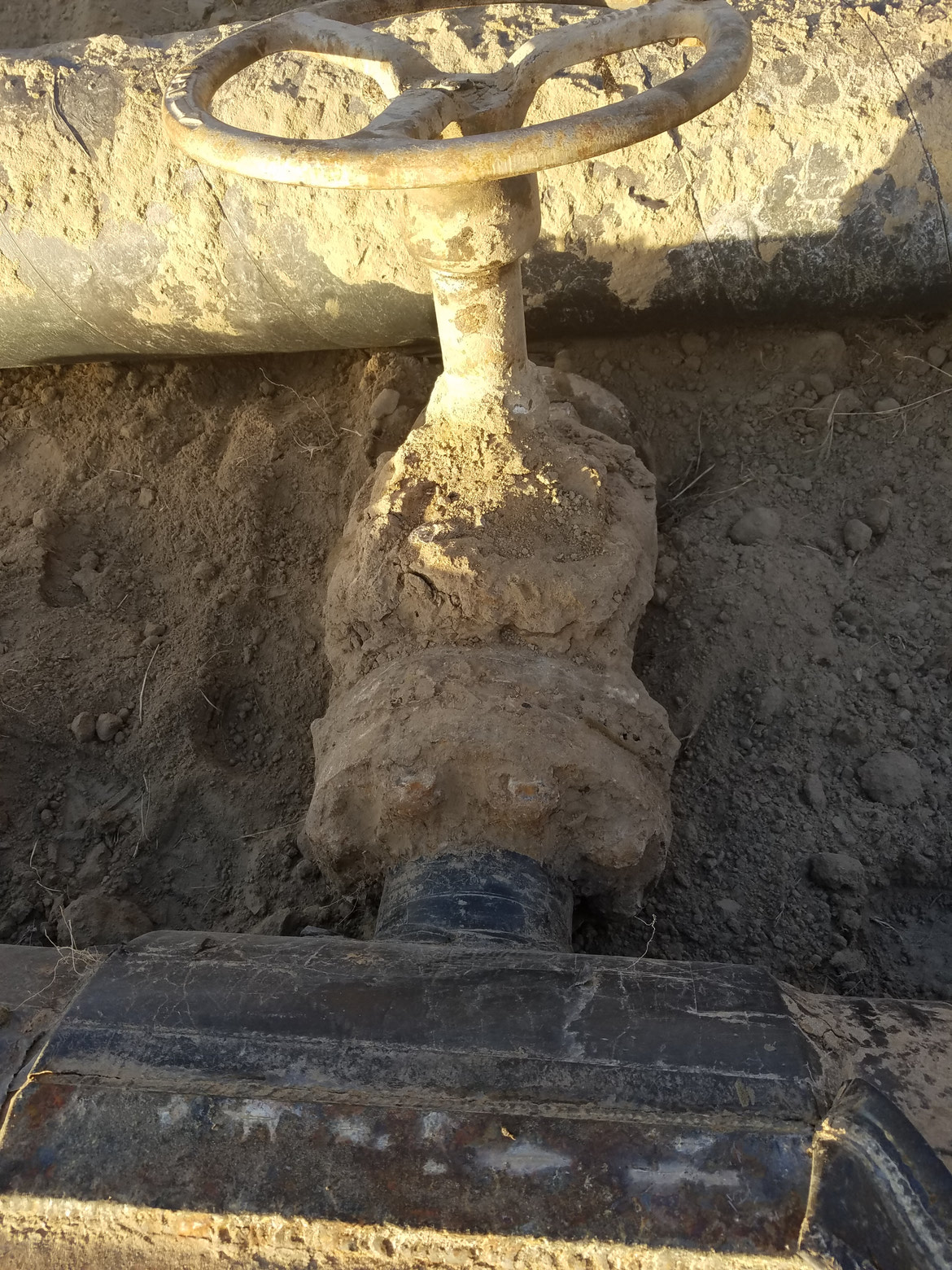 Buried Valve Brought Above Ground
